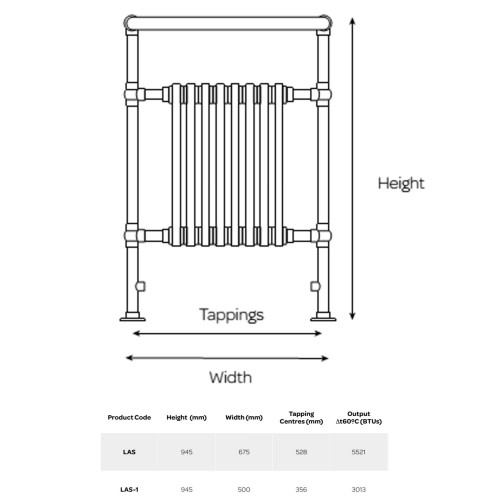 K-Rad Crown Traditional White & Chrome Heated Towel Rail Radiator ...