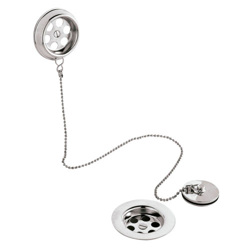 Chrome Bath Retainer Waste & Overflow with Chrome Brass Plug & Ball ...