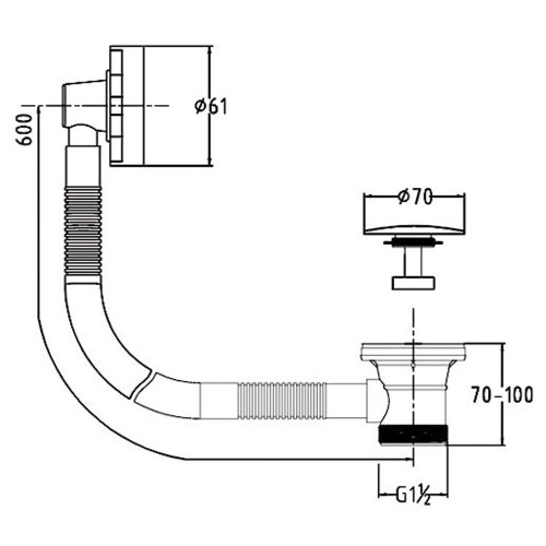 Easyclean Chrome Push Button Bath Waste & Overflow | JTPickfords.com