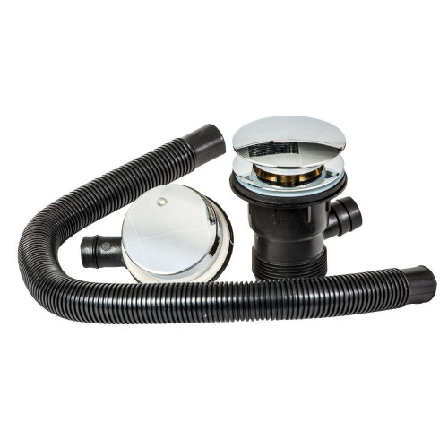 Easyclean Chrome Push Button Bath Waste & Overflow | JTPickfords.com