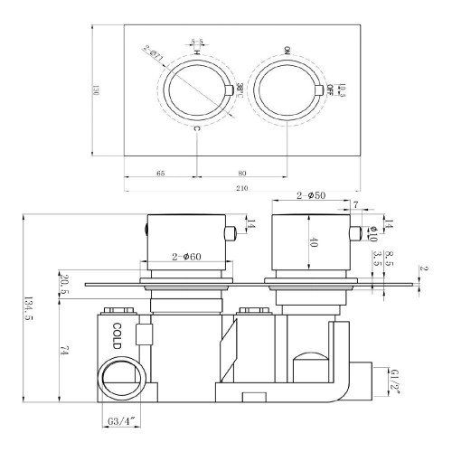 Echo Round Twin Single Outlet Thermostatic Concealed Shower Valve ...