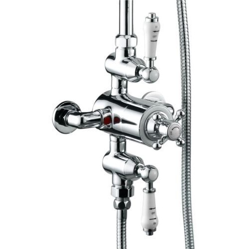 Hynar Traditional Chrome Thermostatic Dual Control Exposed Shower Mixer ...