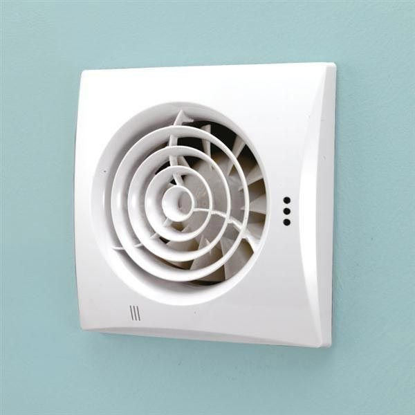 Hush White Wall Mounted Bathroom Fan with Timer & Humidity Sensor ...
