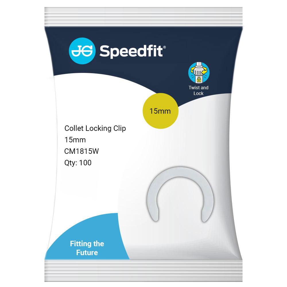 Speedfit Collet Locking Clip White 15mm Bag of 100 | JTPickfords.com