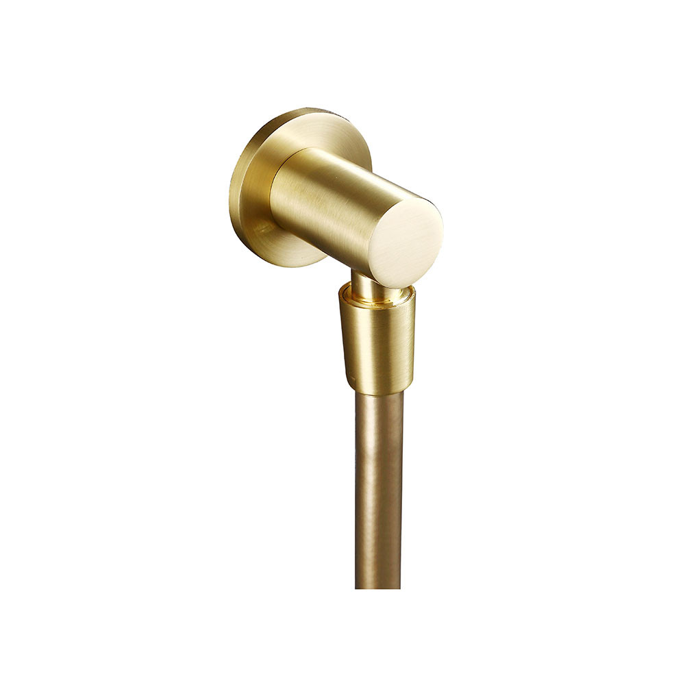 Round Brushed Brass Plated Brass Outlet Elbow | JTPickfords.com