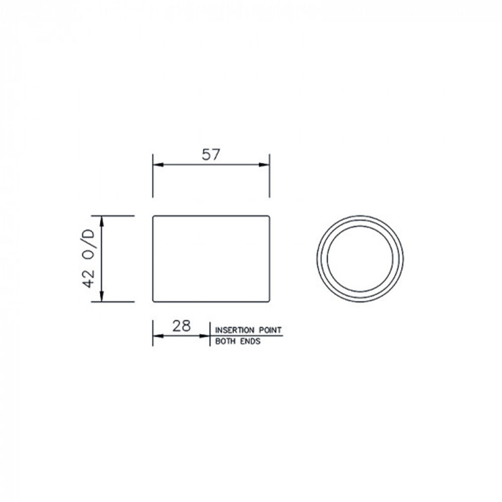 ABS Solvent Weld Straight Coupling 32mm Black | JTPickfords.com