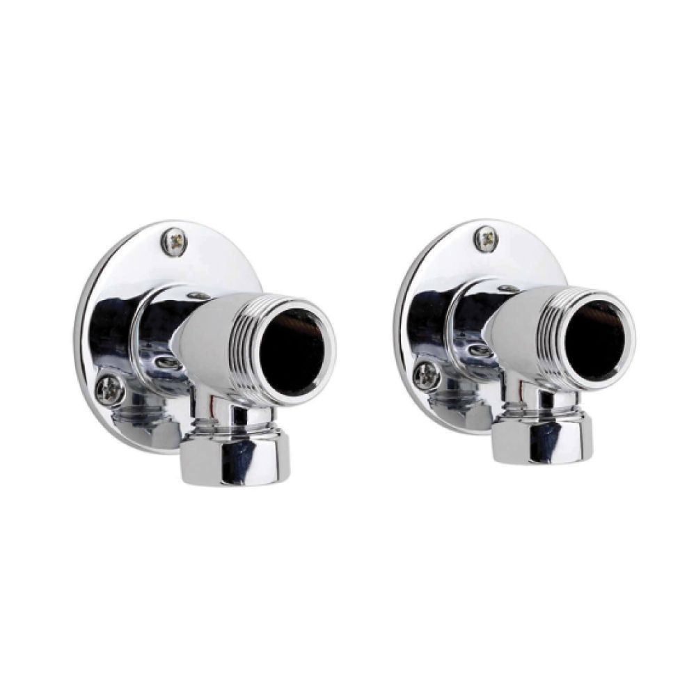 Ultra Chrome Backplate Elbow Unions - Wall Mounting Couplings (Pair ...