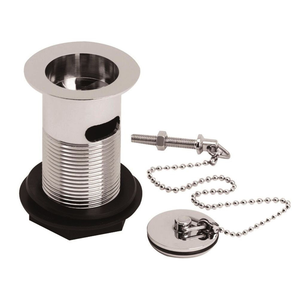 Chrome Basin Waste with Brass Plug & Ball Chain | JTPickfords.com