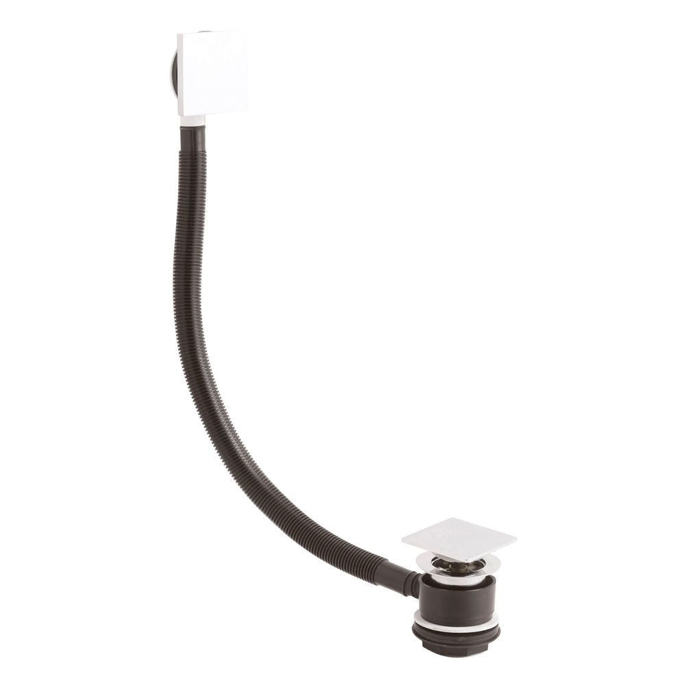 Square Chrome Push Button Bath Waste & Overflow | JTPickfords.com
