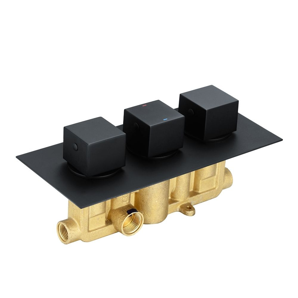 Cube Square Triple Two Outlet Thermostatic Concealed Shower Valve ...