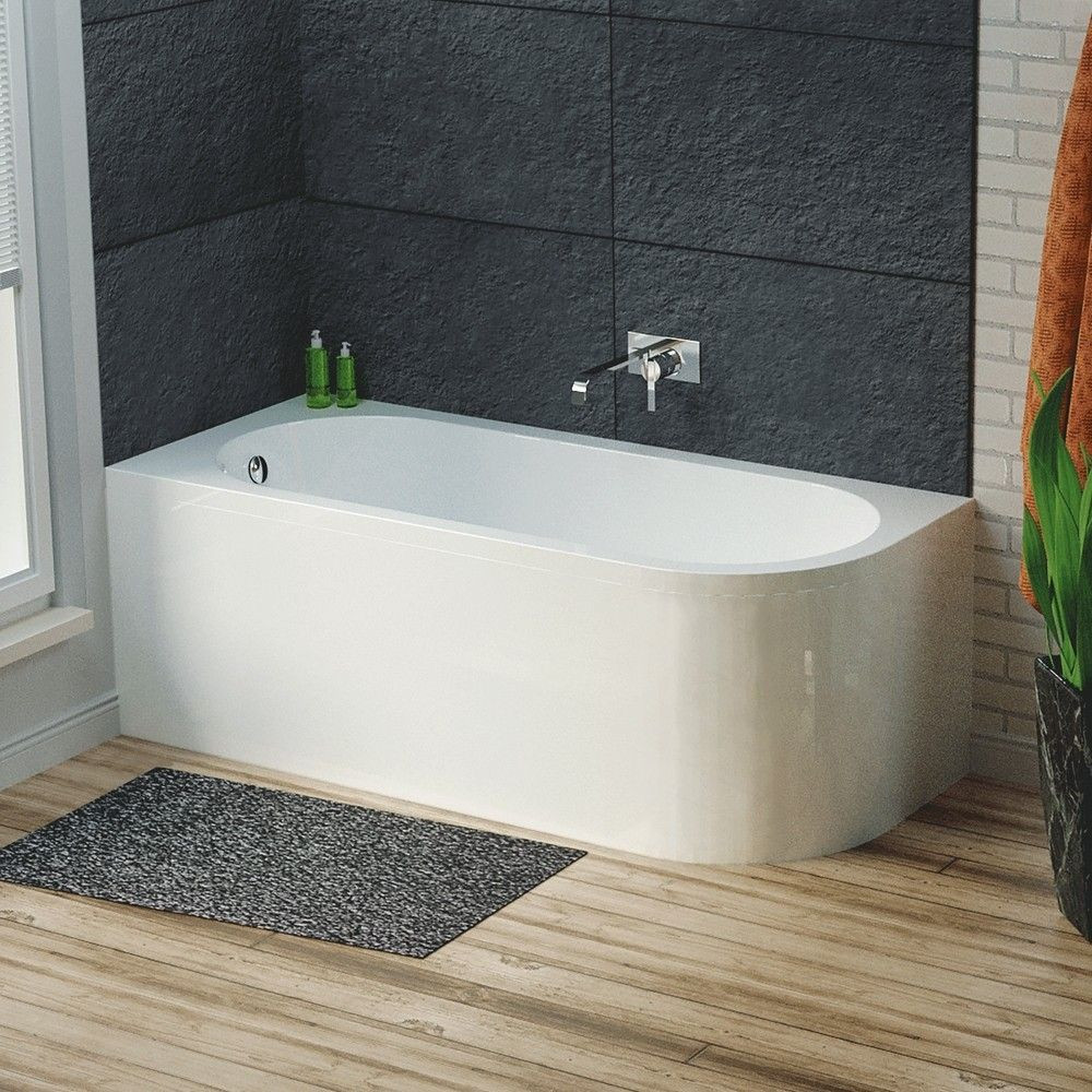 Larne 1700mm x 725mm Corner Bath & Panel - Left Hand | JTPickfords.com