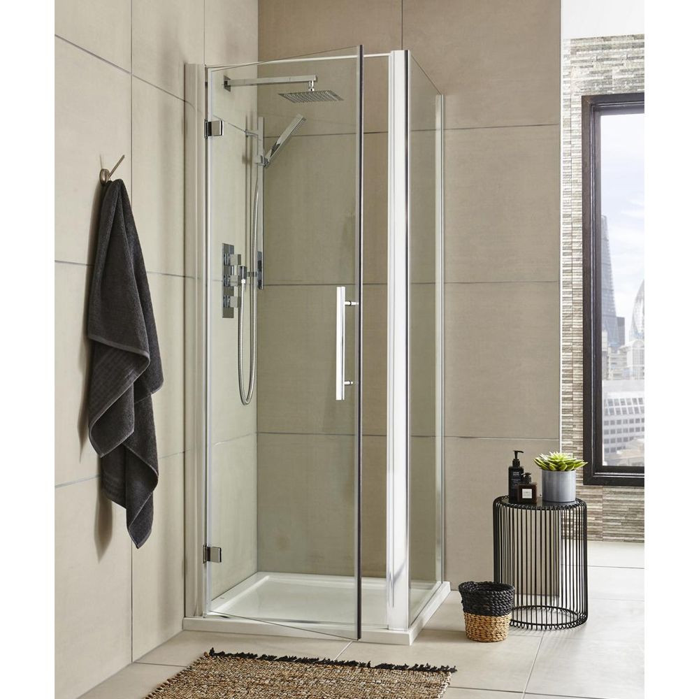 Apex 900mm Hinged Door Square Enclosure Package With Tray & Waste ...