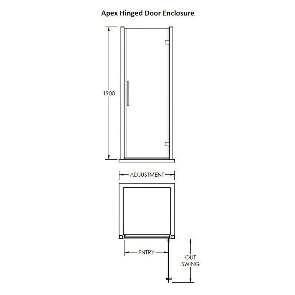 Apex 900mm Hinged Door Square Enclosure Package With Tray & Waste ...