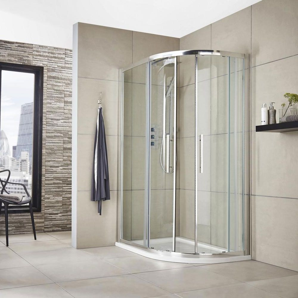 Apex 1000mm x 800mm Offset Quadrant Shower Enclosure, Tray & Waste ...