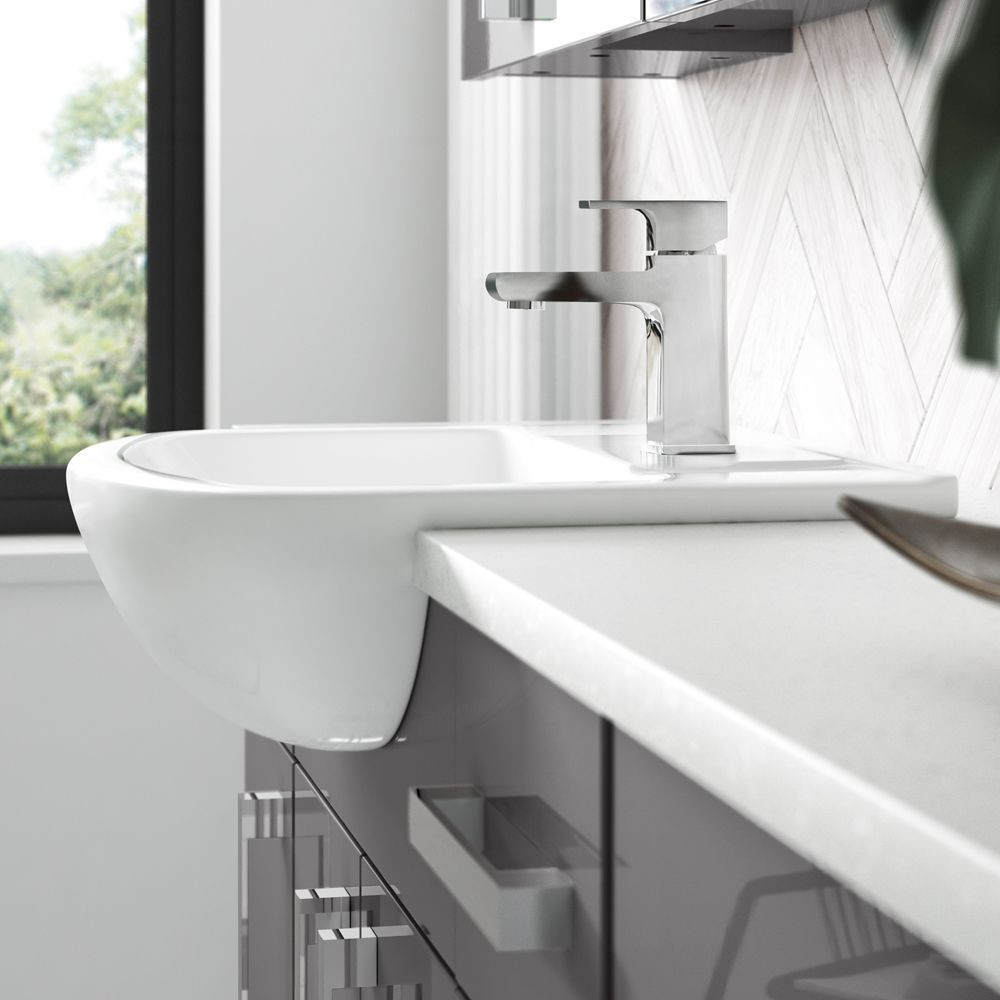 Harmony 500mm Semi Recessed Counter Top Basin - 1 Tap Hole ...