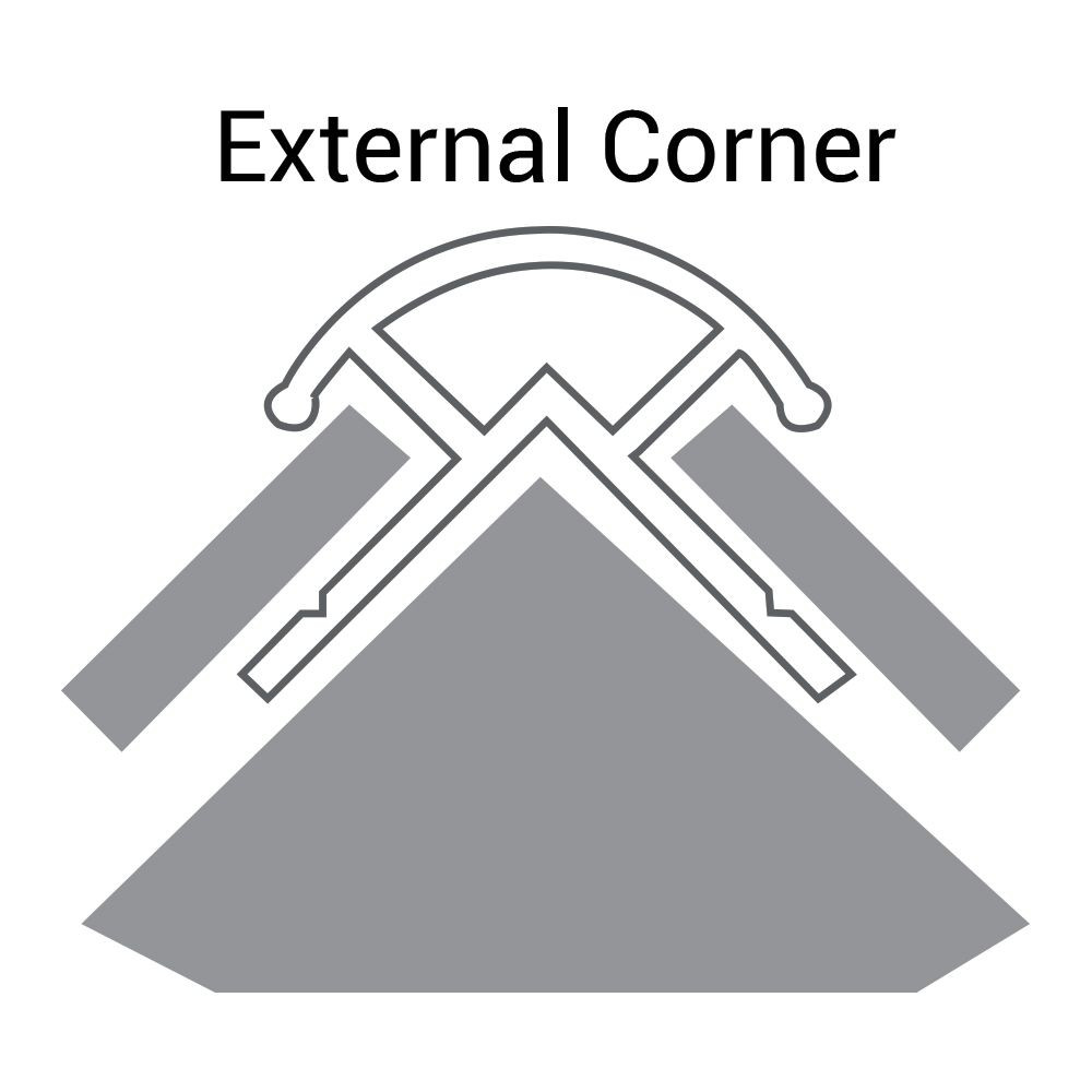 8mm Cladding External Corner Silver | JTPickfords.com