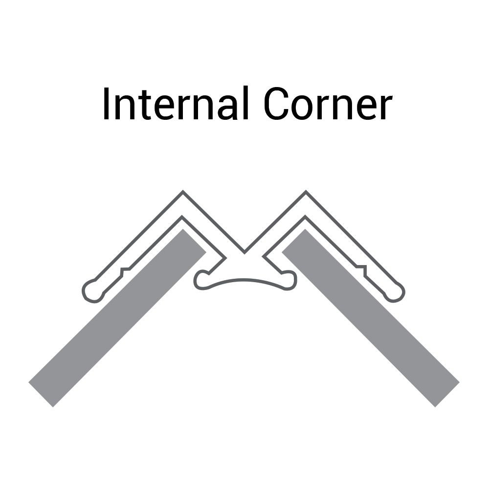10mm SplashPanel Internal Corner White | JTPickfords.com