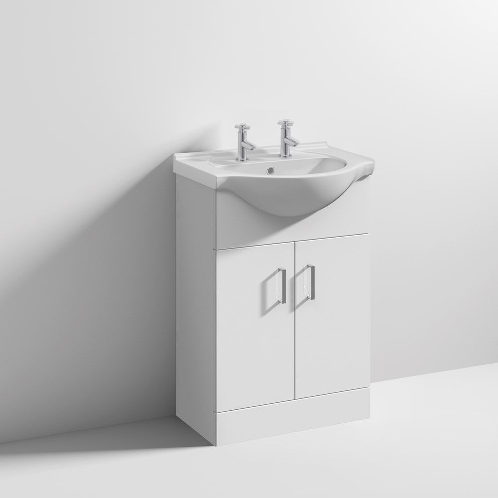 Mayford 550mm Floor Standing Vanity Unit & Basin - 2 Tap Hole ...