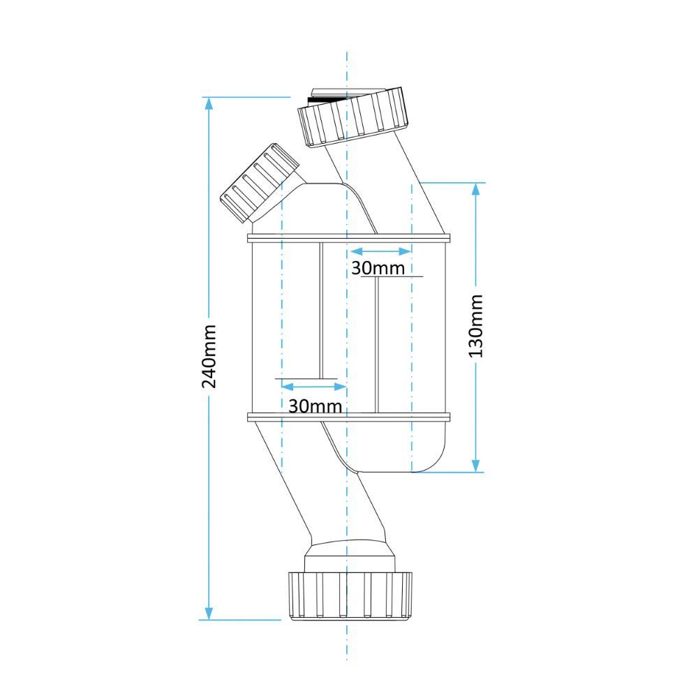 Viva Sanitary 32mm (1 1/4") EASI-FLO Straight Through Trap ...