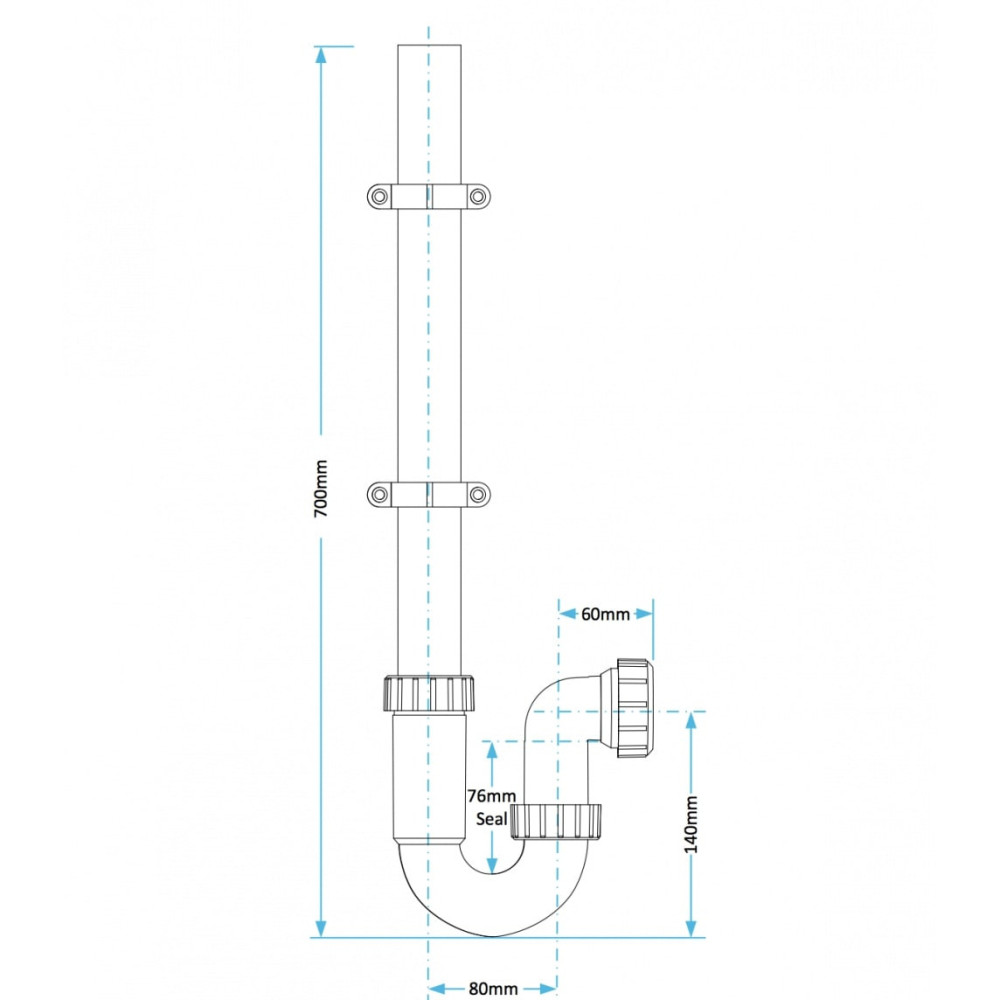 Viva Sanitary 40mm (1 1/2") EASI-FLO Standpipe Trap | JTPickfords.com